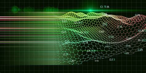 데이터 분석 및 기술 인포그래픽의 추상 3d 육각형 Cpncept 비즈니스 및 재무 분석 표현 빅 데이터 과학에 대한 미래지향적