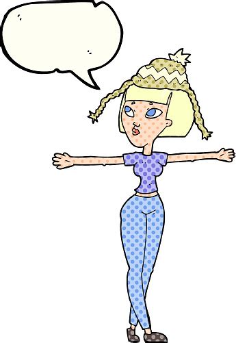 자유형 그린 만화책 연설 거품 모자를 쓰고 만화 여자 겨울에 대한 스톡 벡터 아트 및 기타 이미지 겨울 귀여운 기이함