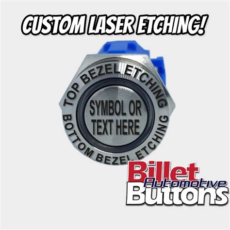 19mm Custom Laser Etching Design Your Own Billet Push Button Switch Billet Automotive Buttons