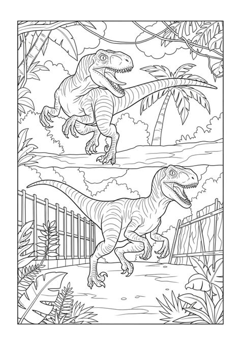 Jurassic World Raptor Boyama Sayfaları Yazdırılabilir Eğlence