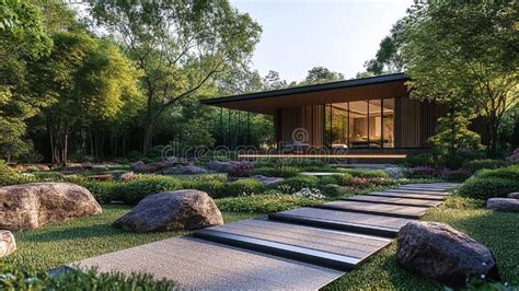 Garden Design Pavilion Building Decoration Stone Project Example Stock