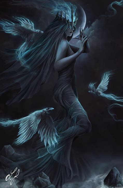 Призрачная волшебница с компаньонами птиц Скачать фото на аву девушки фэнтези птицы Girl