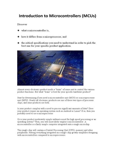Introduction To Microcontrollers Pdf Microcontroller Usb