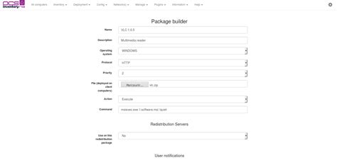 Deploying Packages Or Executing Commands On Client Hosts Ocs Inventory Documentation