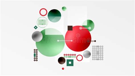 Minimalistic Abstract Vector Design Layered Geometric Shapes Circles Squares And Triangles