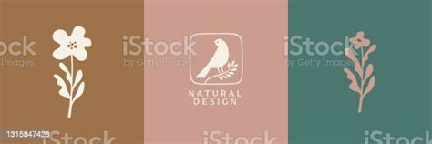 심플한 핸드 그린 및 리노컷 스타일로 벡터 일러스트레이션 자연스러운 프린트 포스터 또는 로고 디자인 템플릿 봄 일러스트 니드와 플라워 새에 대한 스톡 벡터 아트 및 기타