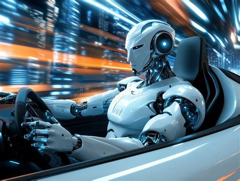 Humanoid Robot Driving A Futuristic Car Ai Generated Stock Illustration Illustration Of City Humanoid Robot Driving A Futuristic Car Ai Generated Stock Illustration Illustration Of City