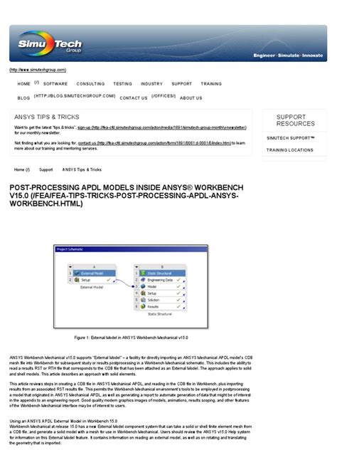 post processing apdl models inside ansys® workbench v15 pdf finite