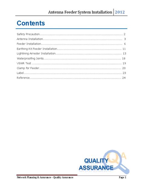 Antenna Feeder System Installation Pdf Electrical Connector