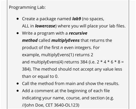 Solved Programming Lab • Create A Package Named Lab9 No