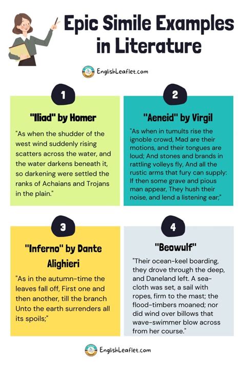 Epic Simile Examples In Literature Epic Simile Importance Functions EnglishLeaflet