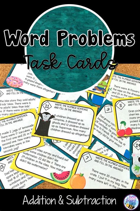 Addition And Subtraction Word Problems Task Cards Word Problems Task Cards Word Problems