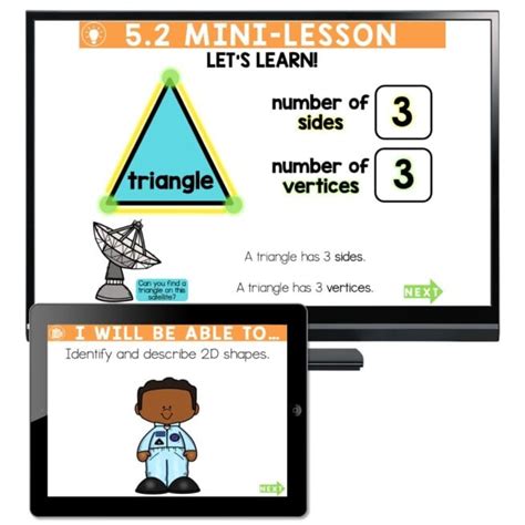Lucky To Learn Math 1st Grade Geometry Lesson 52 Identify And Describe 2d Shapes