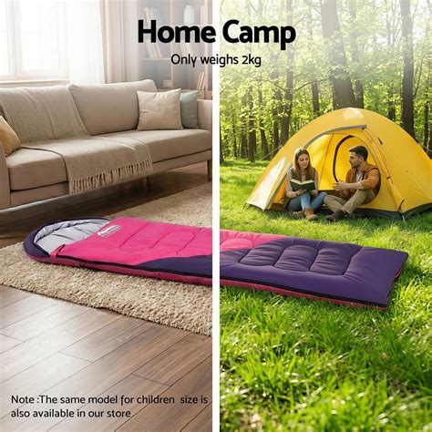 Weisshorn Sleeping Bag Single 213cm Thermal Camping Hiking Multi Kmart
