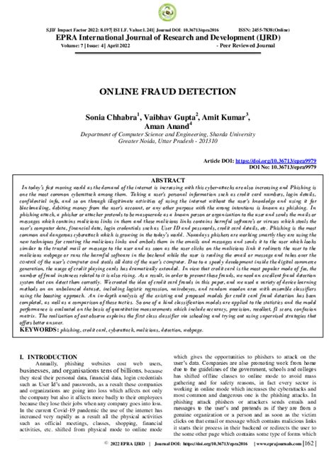 Pdf Online Fraud Detection