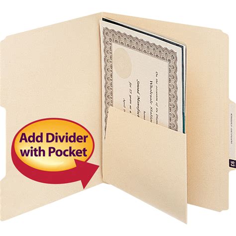 Smead Self Adhesive Folder Divider With Pockets Savings