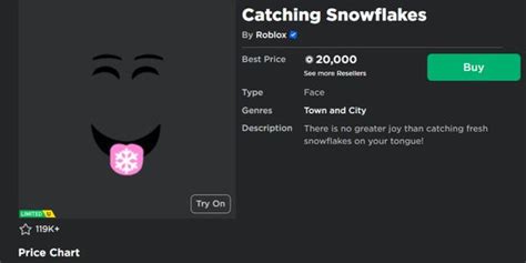 Buy Item Catching Snowflakes Face Rbl Limited Rbl 2251357 Itemku