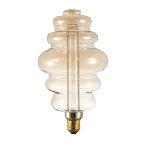 Vintage Amber Glass Light Guide Column Bulb Diamond Shape Decorative