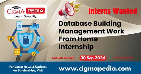 Database Building Management Work From Home Internship By Request It