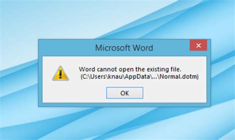 Solved Word Cannot Open The Existing File Normaldotm