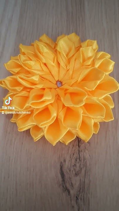 Жоржина з атласної стрічки Квіти зі стрічки Youtube