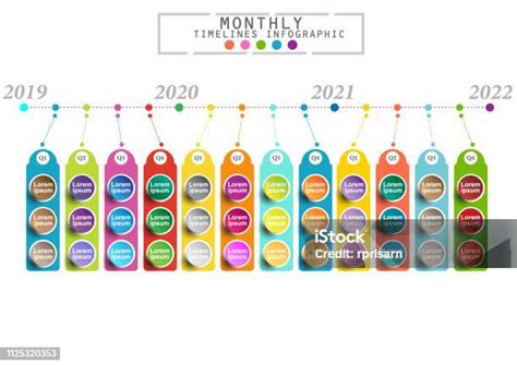프레 젠 테이 션 및 워크플로 레이아웃 다이어그램 웹 디자인 현대 비즈니스 가로 일정 프로세스 차트 인포 그래픽 템플릿 그래픽 월별 계획의 추상 요소입니다 벡터 Eps10