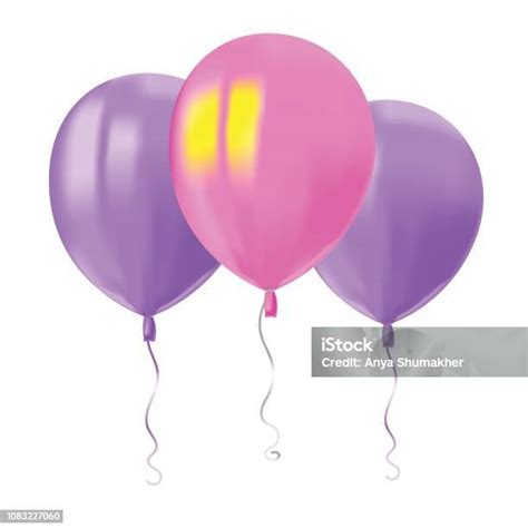 3 공기 비행 풍선 흰색 배경에 고립 생일 파티에 대 한 축제 장식 요소 또는 풍선 인사말 카드 디자인 요소 벡터입니다 고무에 대한 스톡 벡터 아트 및 기타 이미지 Istock