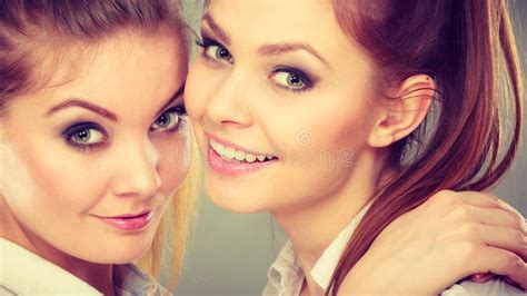 Lovely Playful Sisters Women Portrait Stock Image Image Of