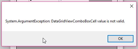 C Exception When Adding A New Row To My Datagridview Stack Overflow