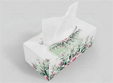 جعبه دستمال کاغذی طرح گلدار گرافیک با طعم تربچه