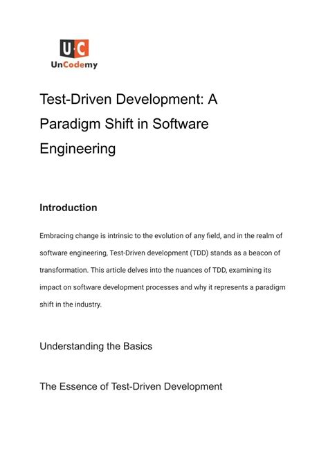 Ppt Test Driven Development A Paradigm Shift In Software Engineering 1 Powerpoint