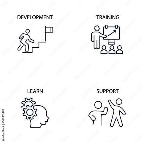 Capacity Building Icons Symbol Vector Elements For Infographic Web
