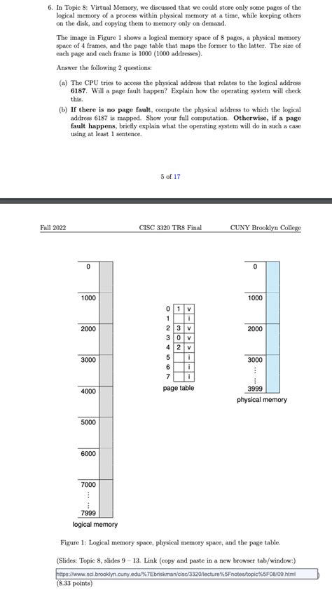 solved 6 in topic 8 virtual memory we discussed that we