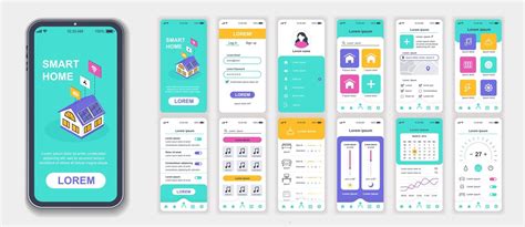 Premium Vector Smart Home Mobile App Interface Screens Template Set
