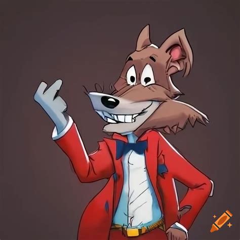 Tex Avery Wolf Cartoon Character In A Suit On Craiyon