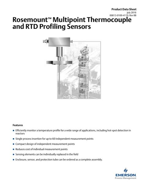 rosemount™ multipoint thermocouple and rtd profiling sensors