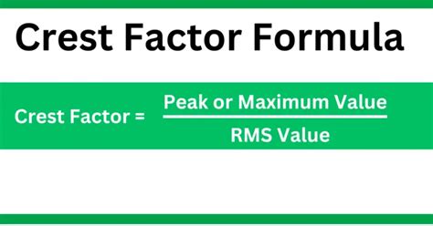 crest factor or peak factor crest factor formula and derivation