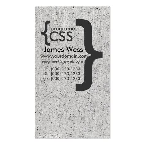 Web Designer Css Programmer Computer Developer Business Card Template
