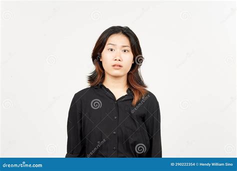 Angry Face Expression Of Beautiful Asian Woman Isolated On White