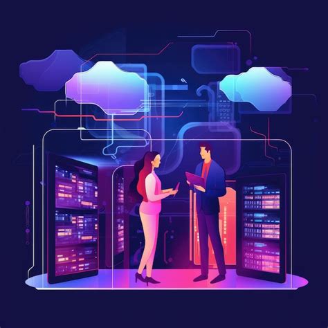 premium ai image corridor in working data center full of rack servers