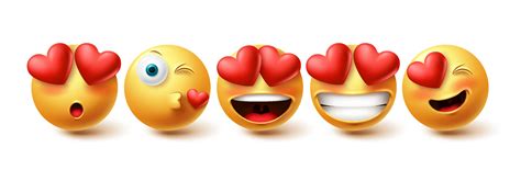 Emoji Enamorado Conjunto De Vectores De Cara Colección De Emojis En