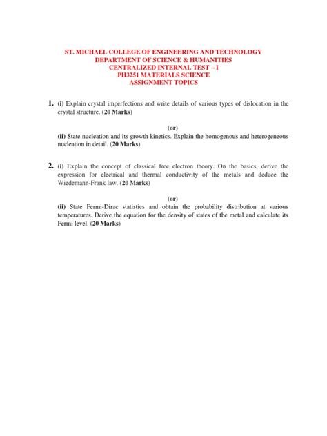 Physics Assignment Sem Ii Ph3251 Mech Pdf