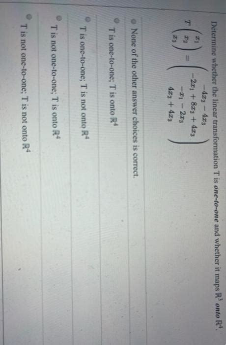 solved determine whether the linear transformation tis