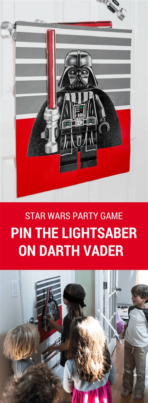 Star Wars DIY Birthday Party Game Pin The Lightsaber On Darth Vader Merriment Design