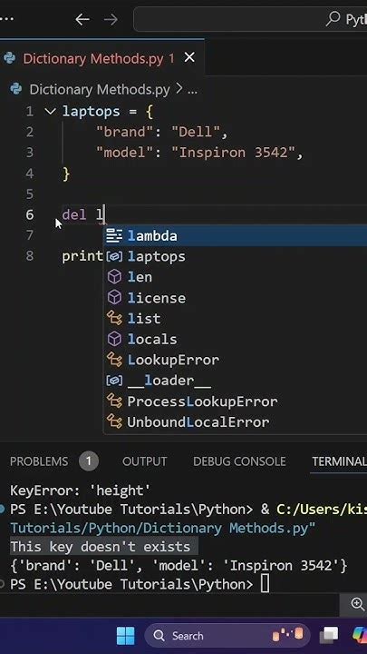 Deleting A Key Value Pair In Dictionary In Python In Tamil Part 3