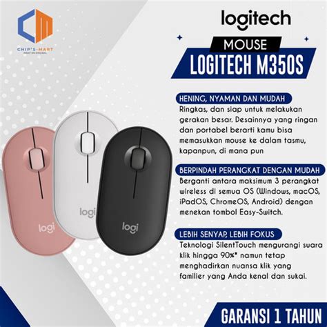Jual Logitech Pebble 2 M350s Mouse Wireless Bluetooth Slim Silent Putih Kota Bandung