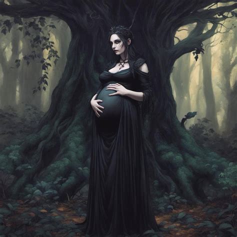 Pregnant Goth Woman In A Forest By Darththeo On Deviantart