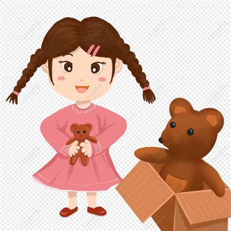 Как нарисовать девочку с мишкой в руках