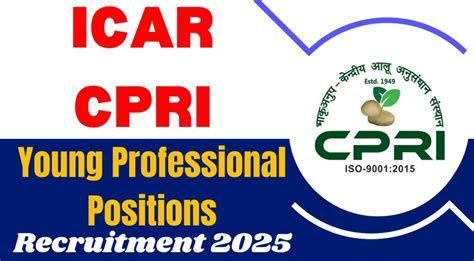 Icar Cpri Young Professional Recruitment 2025 Notification Out Apply Now Formfees
