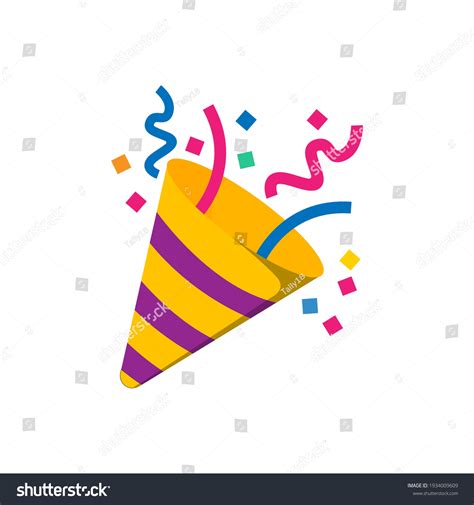 Party Popper Emoji Icon Confetti Logocongratulate Stock Vector Royalty